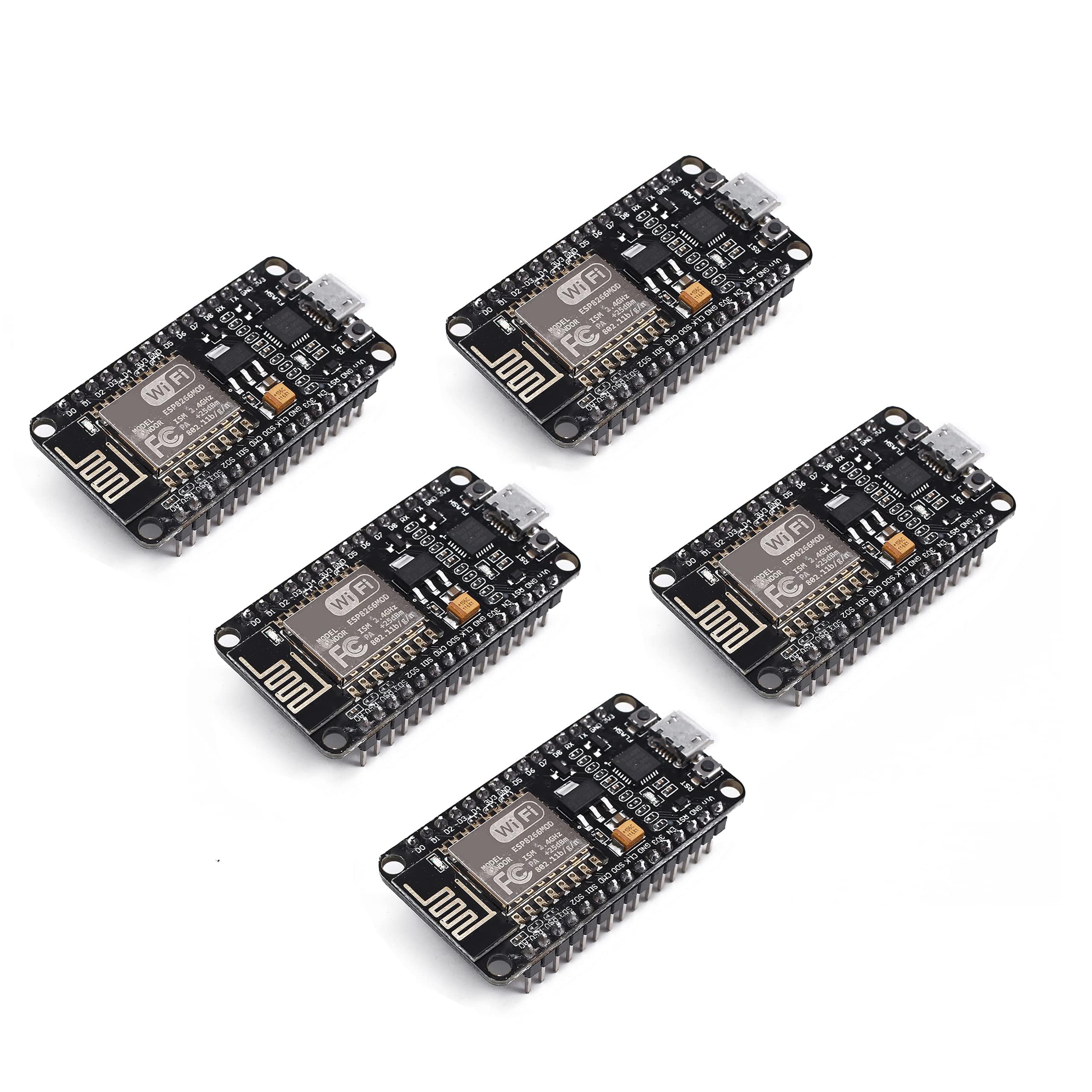 Songhe ESP8266 NodeMCU CP2102 ESP-12E 4M Bytes Internet of Things WiFi Development Board Serial Wireless Module for Arduino IDE Micropython (5PCS)