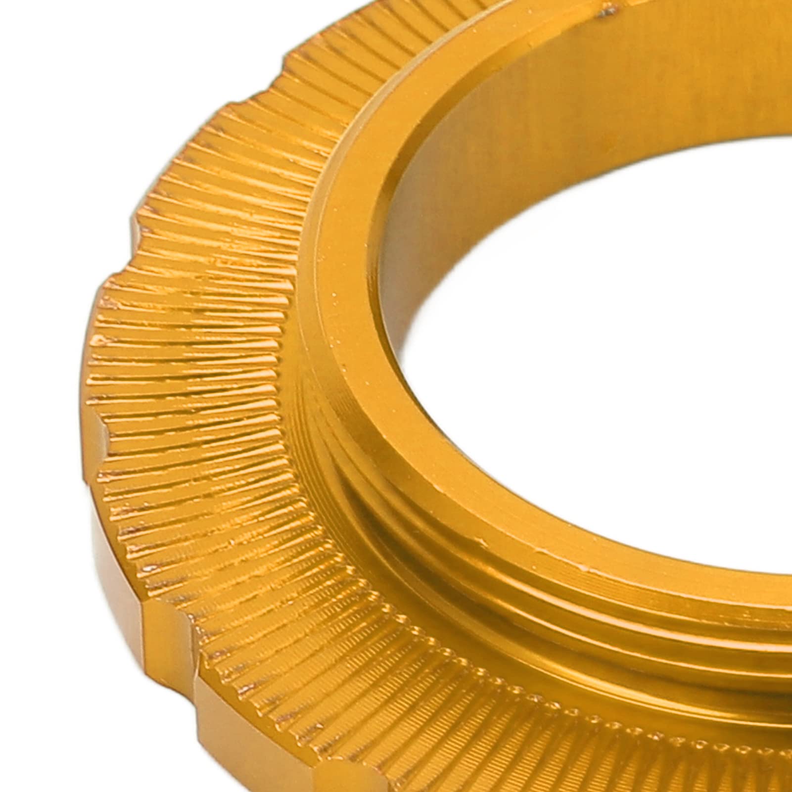 Wene Disc Rotor Lockring, Aluminum Alloy Centerlock Lock Cover Anti Deformation Durable CNC Machining for Mountain Bike(Gold)