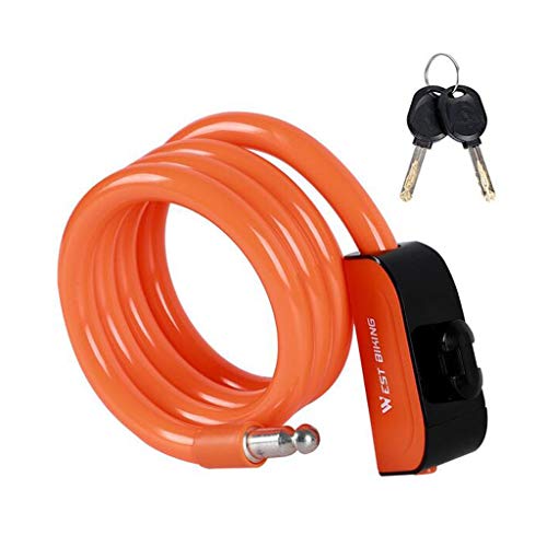 Zerlibeaful Strong Leg 3 Bicycle Anti- Bicycle Folding Security Keys Lock High Lock Str Bike Accessories Air Pump Car Adapter (Orange, One Size)