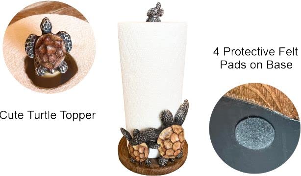 Sea Turtle Love Decorative Paper Towel Holder - Nautical Ocean Beach Coastal Decor - Turtle Hugs