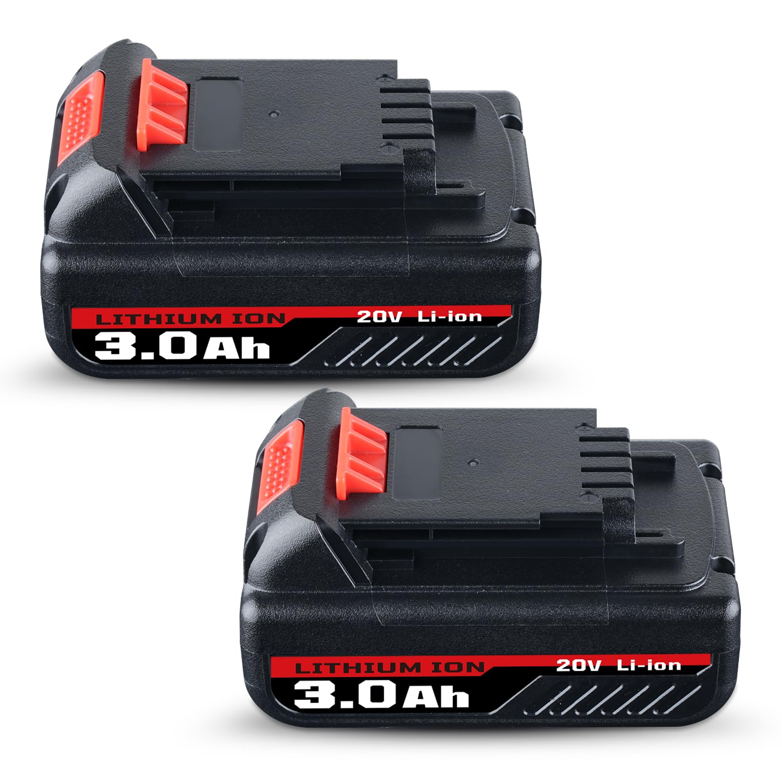 SHGEEN 2Pack 3.0Ah 20V LBXR20 Lithium Replacement Battery for Black and Decker 20Volt Max LBX20 LBXR20-OPE LB20 LST220 LBX4020 LB2X4020