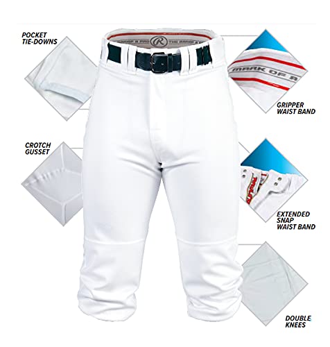 Rawlings Mens Knee High Baseball-pants, Grey, Medium US