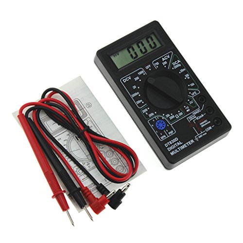 Rhfemd Mini Digital LCD Multimeter with Buzzer Voltage Ampere Meter Test Probe DC AC