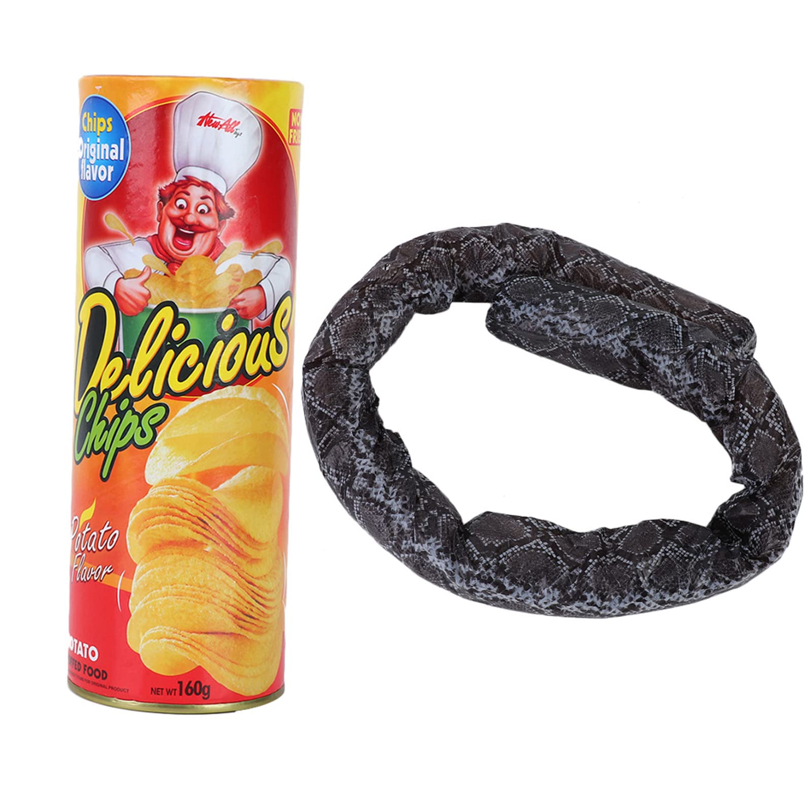 PUNELE Prank Chips Snake in 21 × 8 × 8 Deceptive Toys Funny Fries Spring Snake Toy Prank Props Party Decoration