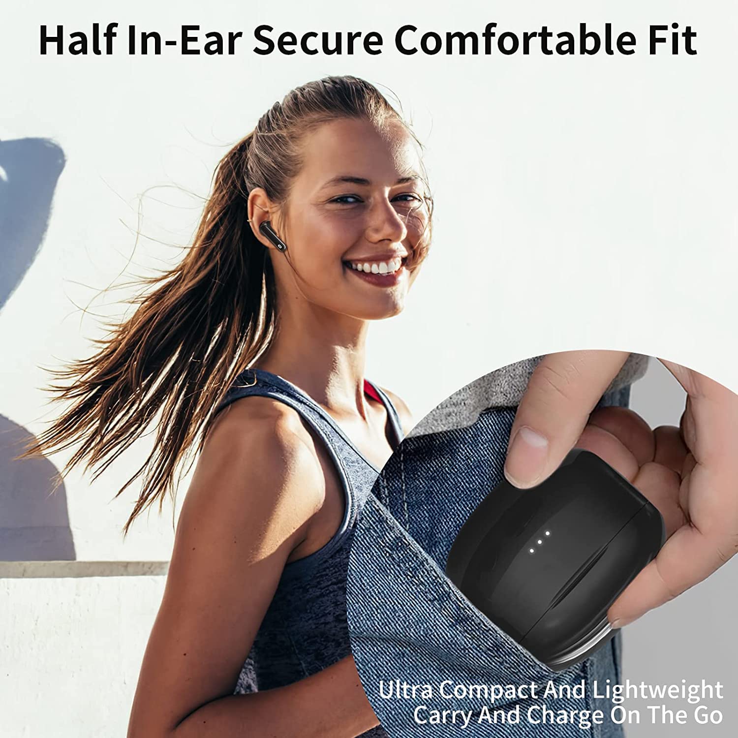 Wireless Earbuds Bluetooth Active Noise Cancelling Headphone Wireless Ear Buds in-Ear Headphones with Charging Case IPX7 Waterproof Earphones for iPhone Android,Music Game Call (White)
