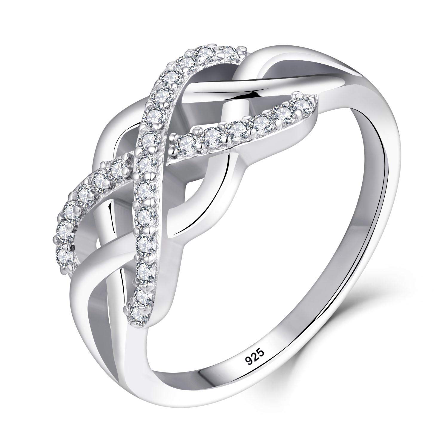 STARCHENIE Infinity Promise Ring for Her 925 Sterling Silver Engagement Wedding Band Anniversary Jewelry Size 8