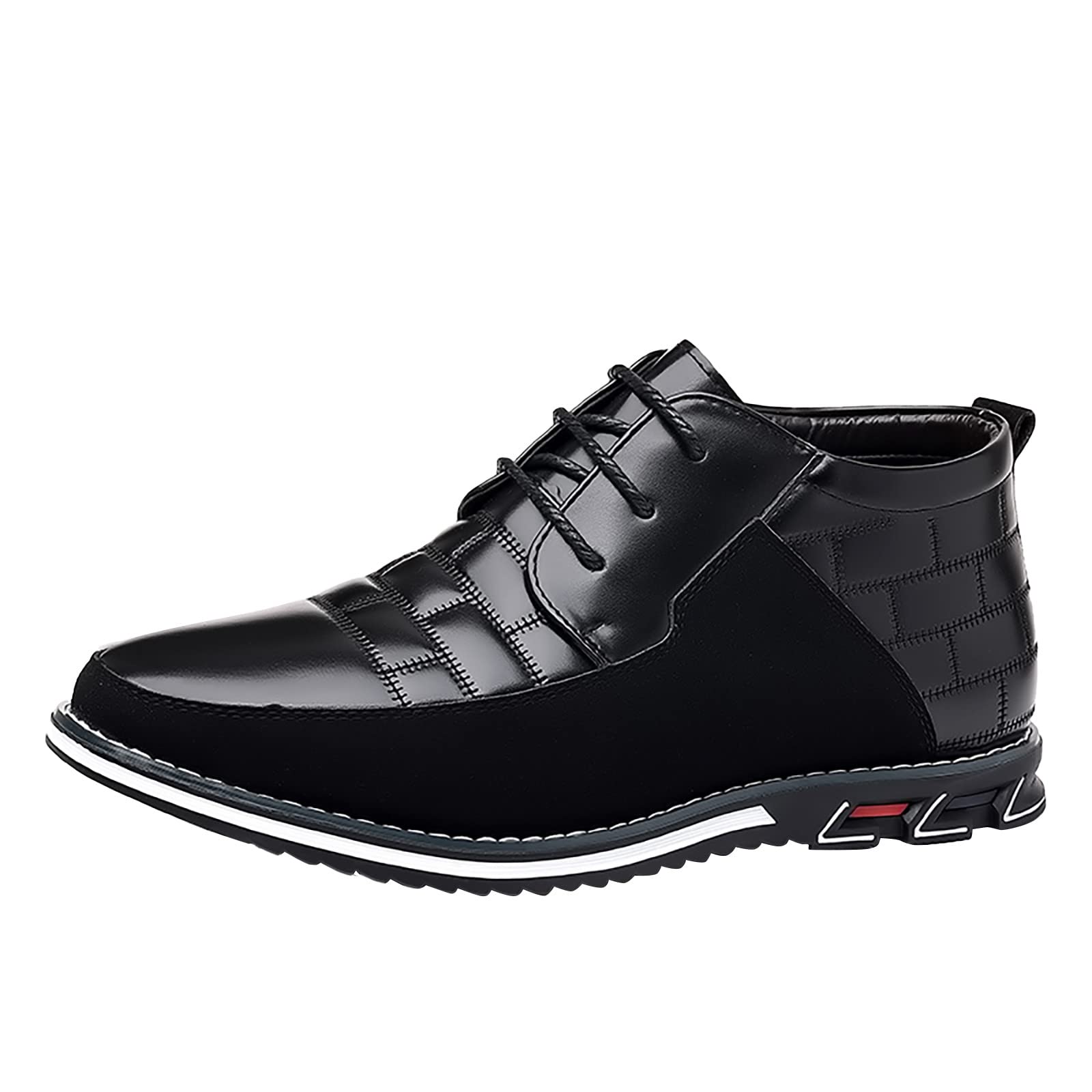 YUHAOTIN Fashion Style Men's Breathable Comfortable Business Slip On Work Leisure Solid Color Leather Shoes Leather Boots Men