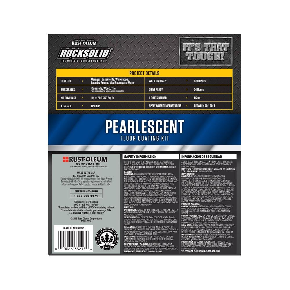 Rust-Oleum 306324 RockSolid Pearlescent 1 Car Garage Floor Coating Kit, Cabernet