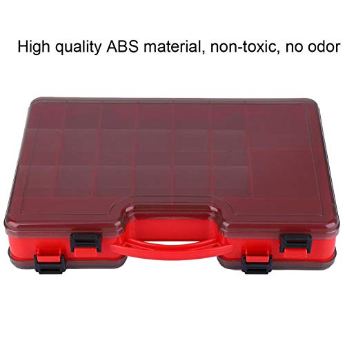 SALUTUYA Lightweight and Portable Non-Toxic Fishing Tackle Storage Box Made of ABS Material Mobile Interlayer,for Outdoor(red)