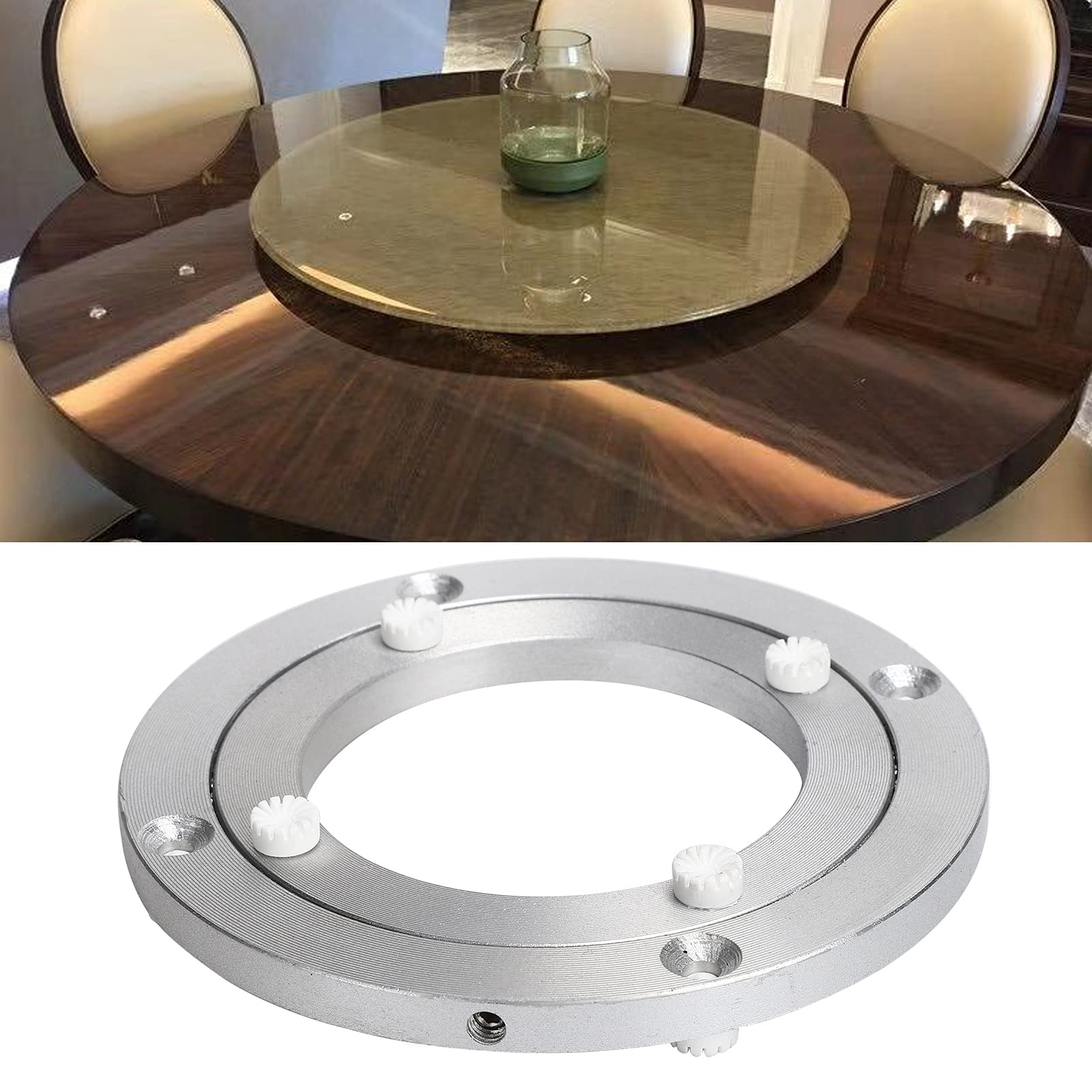 Silent Turntable Improved Cabinet & Drawer Organization Lazy Susans Mute Aluminum Alloy Non‑Slip Rotating Turntable Hardware for Dining‑Table of Homes and Hotels[5 inches]