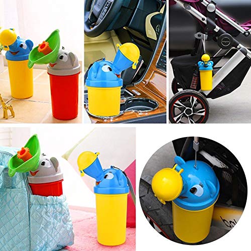 Portable Baby Child Potty Urinal Reusable Pee Training Cup Emergency Toilet for Camping Car Travel for Boys & Girls (Yellow)