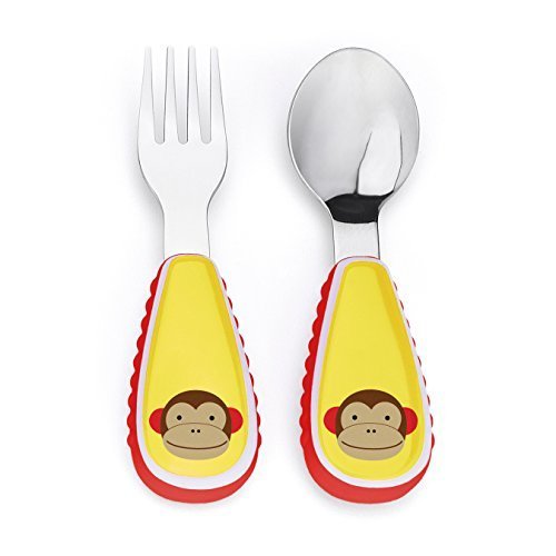 Skip Hop Toddler Utensils, Zootensils Fork & Spoon Set, Monkey