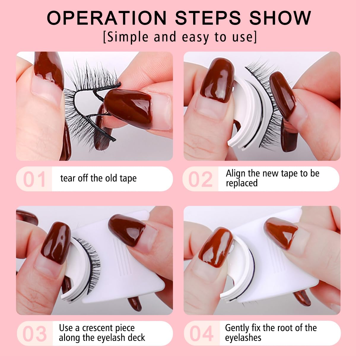 Self Adhesive Eyelashes - 3 Pairs Reusable False Eyelashes Non-Slip Waterproof Fake Eyelashes Natural Look,No Glue Eyelashes 3 Different Types Natural Look
