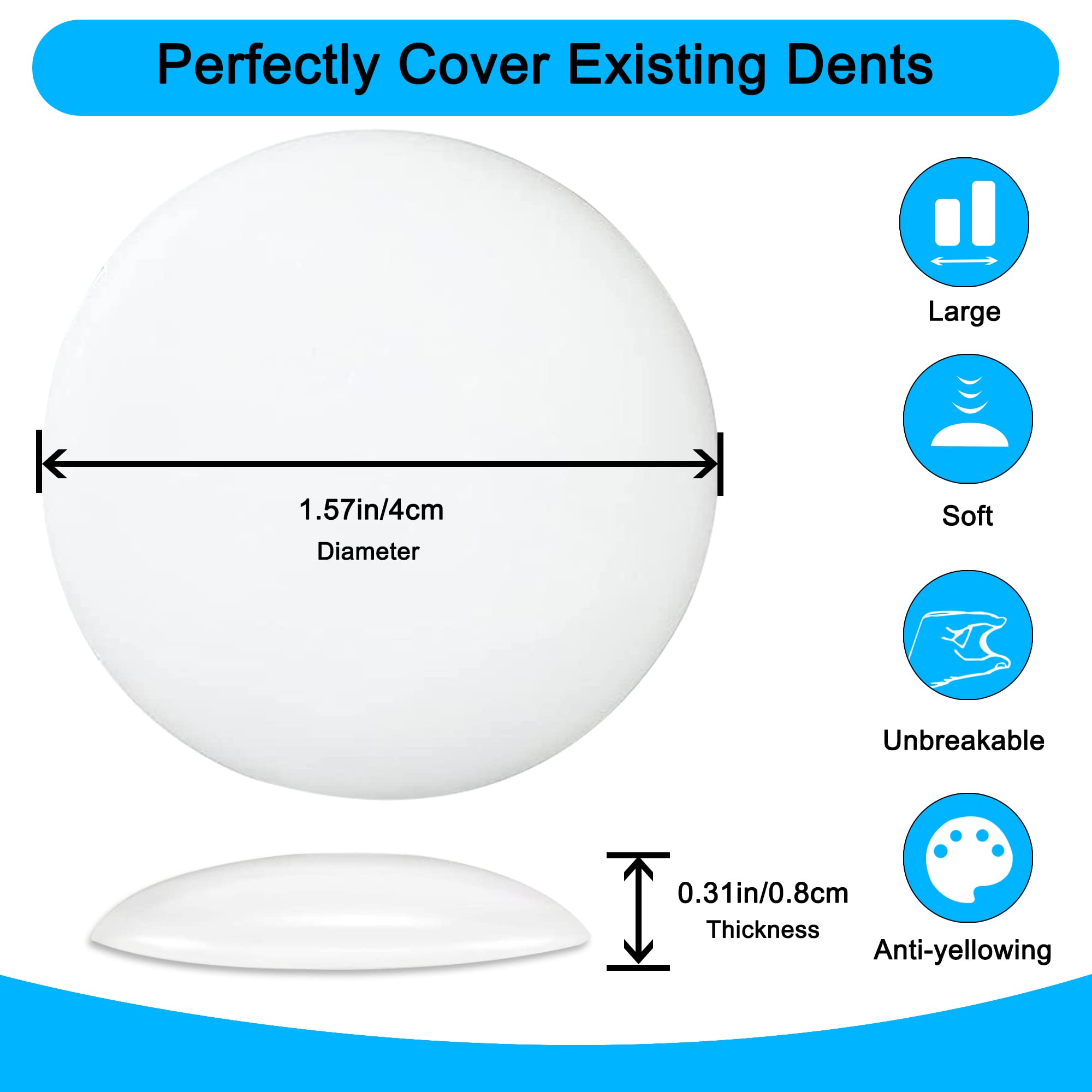 VENGABY 24PCS Door Stopper Wall Protector 1.57", Door Knob Wall Shield Self Adhesive, Rubber Wall Protectors from Door Knobs, Door Handle Bumper for Home Office, (White)