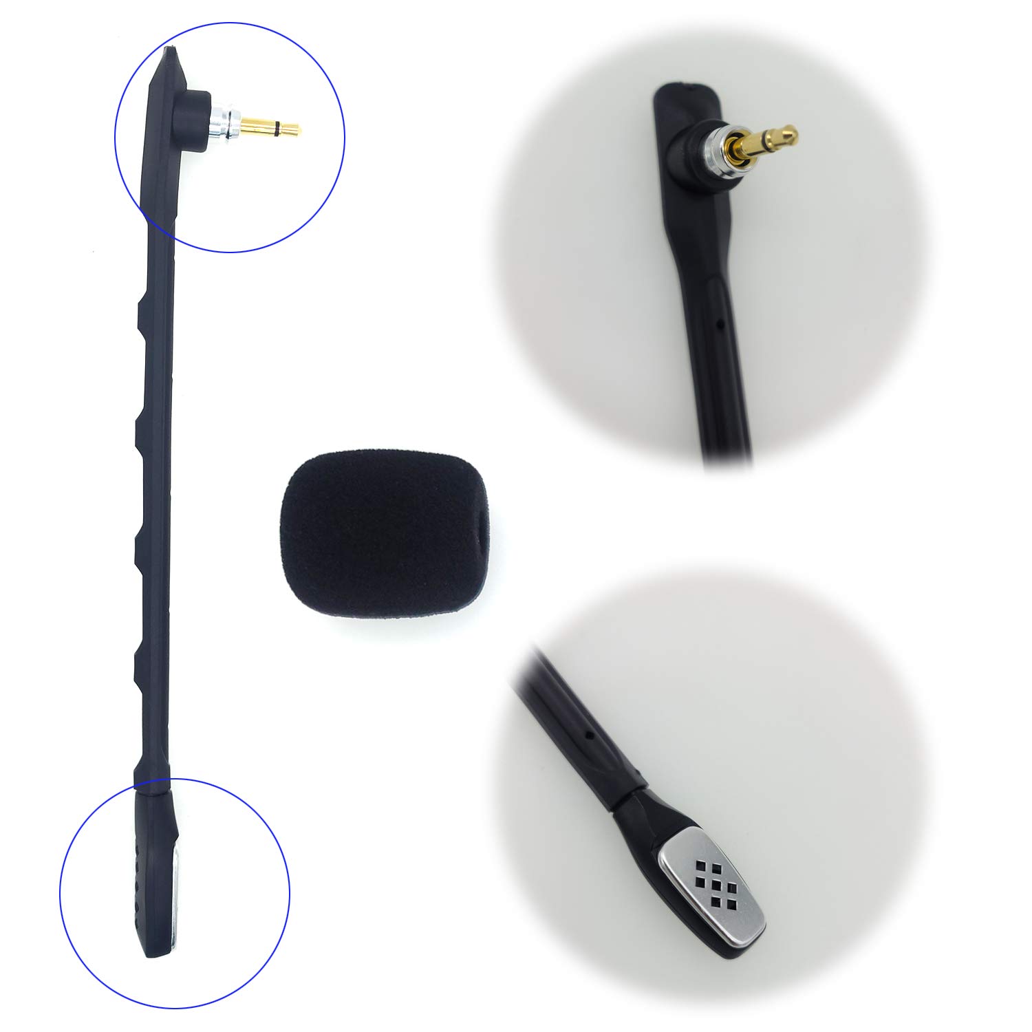 REEYEAR Replacement Microphone Compatible with Astro A40 &A40 TR,Astro Mic Astro A40 A40TR Gaming Headsets, Noise Cancelling 3.5mm Jack Black