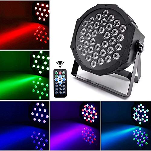 Stage Lights 36 LED Par Lights DJ Lights for Party U`King Disco Wedding Halloween, DMX Control Sound Activated RGB Party DJ Lights