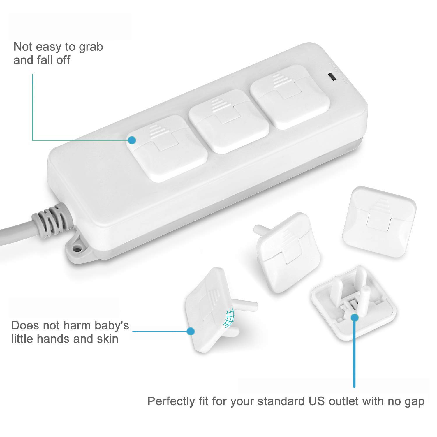 RUIYUXIN USB Outlet Covers with Hidden Pull Handle 50 Pack Baby Proofing Plug Covers Safety Durable ABS Plastic Outlet Plug Protector Cap