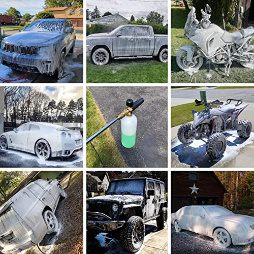 RULER Foam Cannon with 1/4” Quick Connector for Pressure Washer Gun and Wand with 1L Bottle, Professional Grade, Quick Release (Up To 3200 PSI )