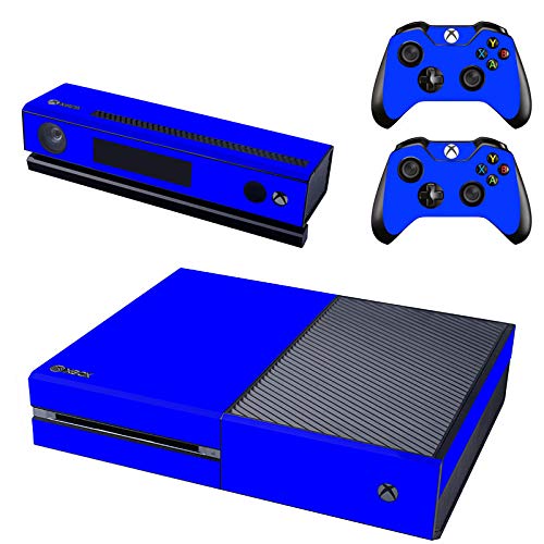REYTID Console Skin/Sticker + 2 x Controller Decals & Kinect Wrap Compatible with Microsoft Xbox One - Full Set - Blue