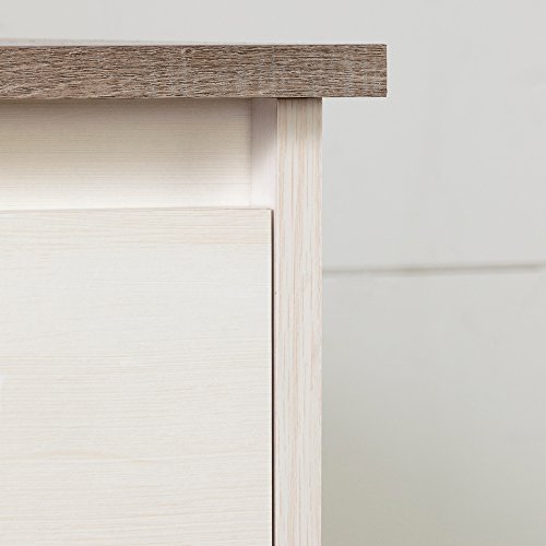 South Shore Plenny 5-Drawer Chest, White Wash and Weathered Oak