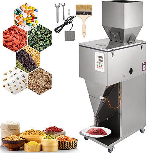 VEVOR 2000g Filler 10-15 bag/min, Full Automatic Particle 18 cm Film Width, Powder Weighing Filling Machine for Industries, Silver