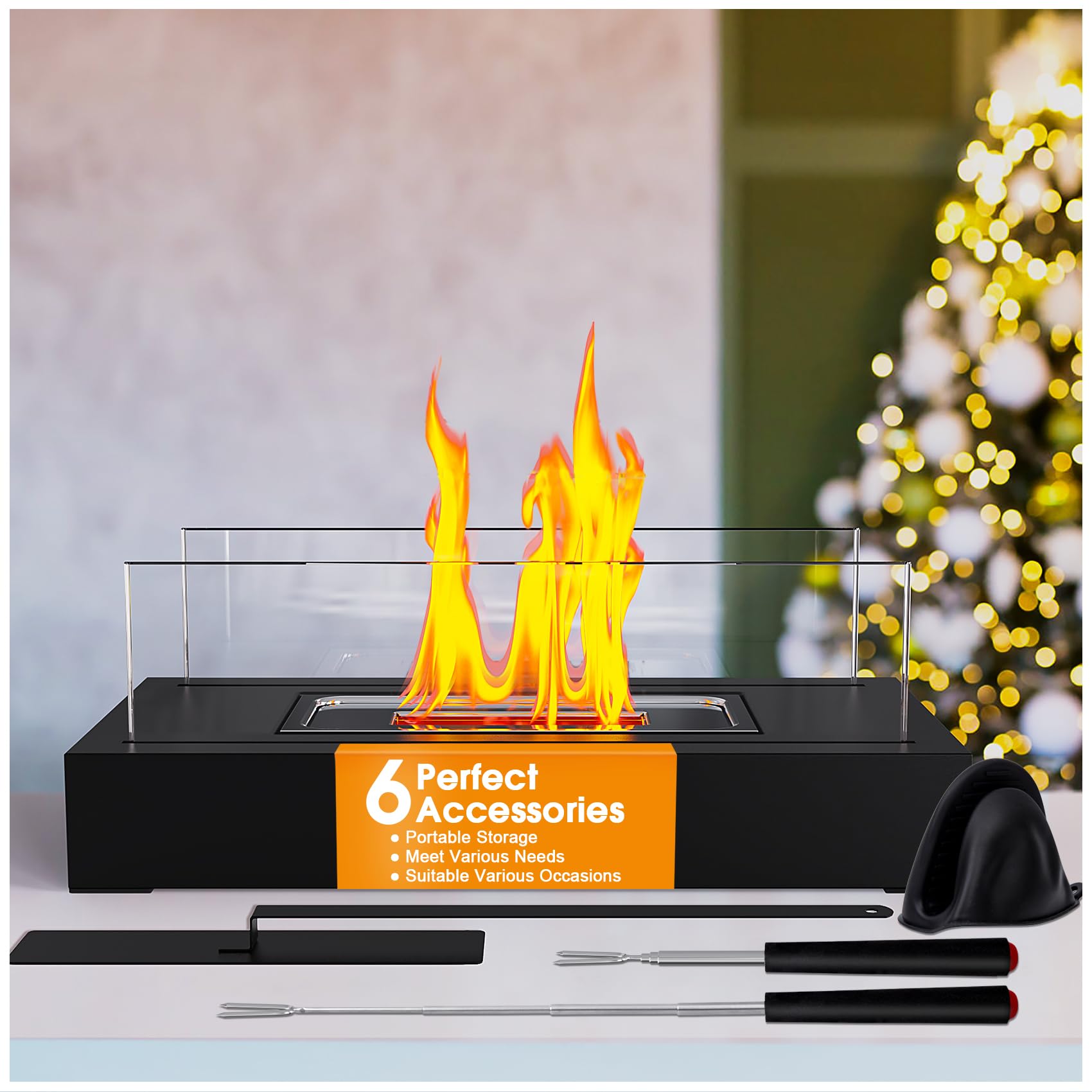 Tabletop Fire Pit Bowl Mini Table Top Fireplace Patio Home Decor Smores Maker Alcohol Stove Fireplace Indoor Outdoor Firepit for Women/Men