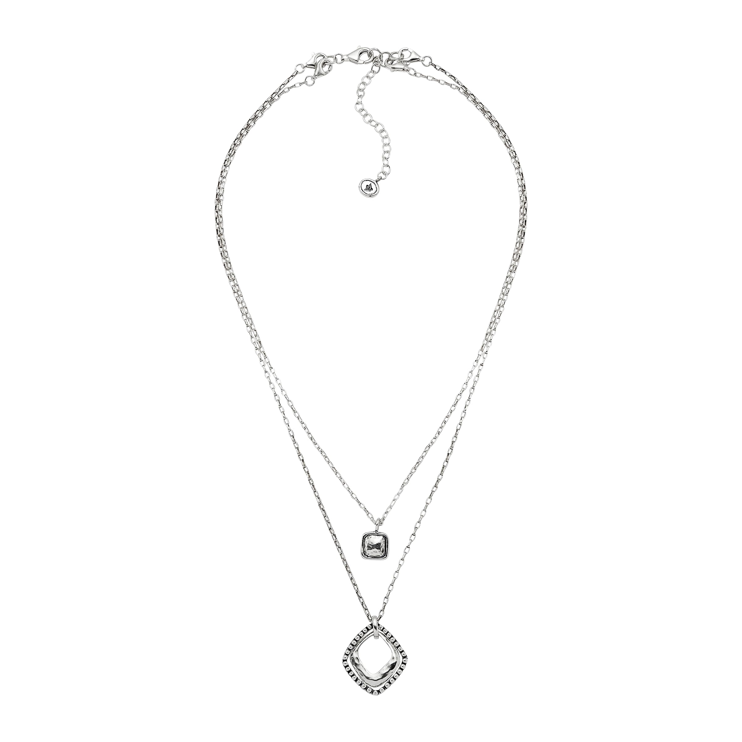 Silpada 'Studded Layers' Pendant Necklace in Sterling Silver, 18" + 2"