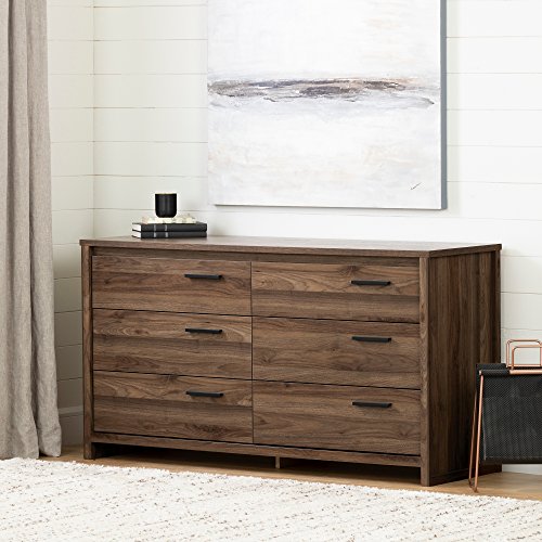 South Shore Tao 6-Drawer Double Dresser, Natural Walnut