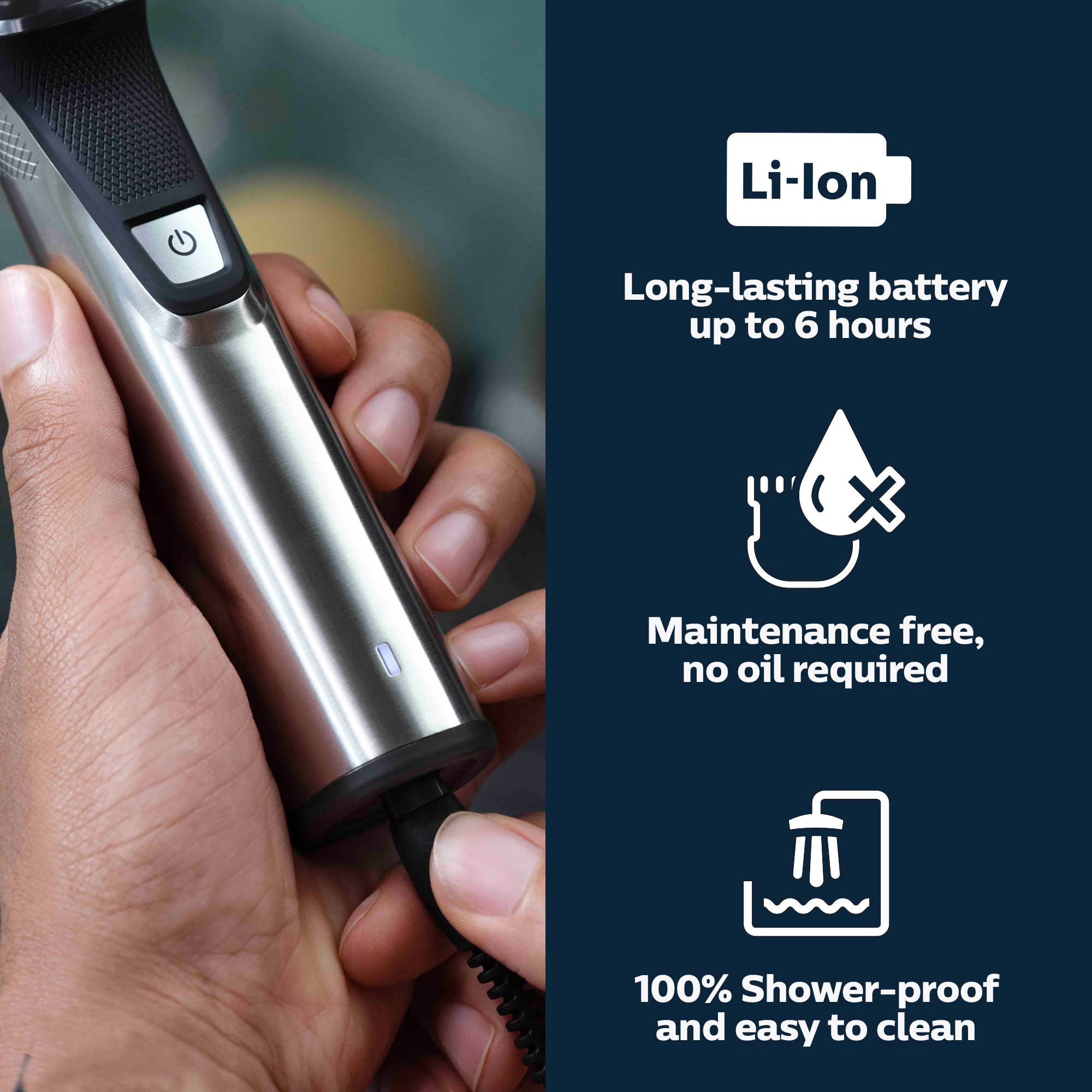 Philips Norelco Multigroom Series 9000 - 21 piece Men's Grooming Kit for beard, body, face, nose, ear hair trimmer w/ premium storage case, MG9510/60