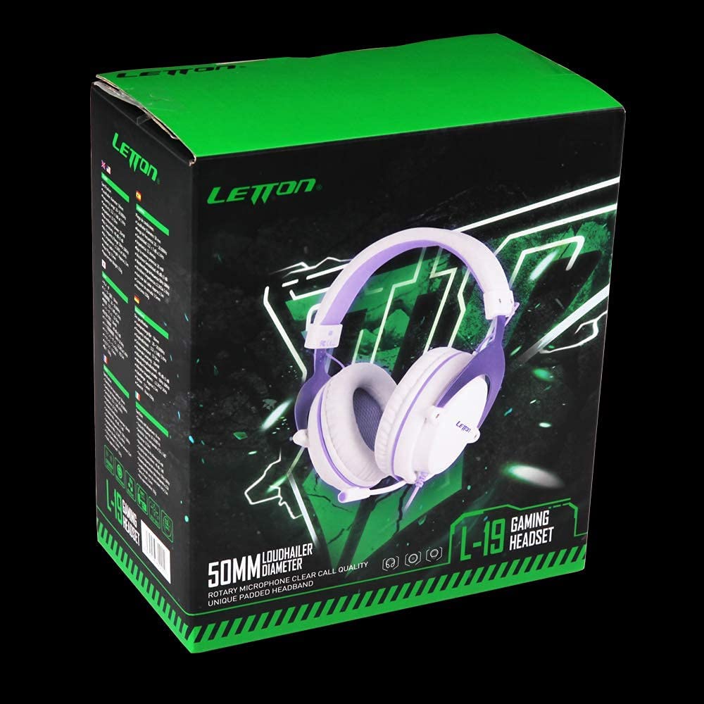 Stereo Gaming Headset for PS4, PC, Mobile, Noise Cancelling Over Ear Headphones with Retractable and Flexible Mic & Soft Memory Earmuffs for Laptop Games-Purple