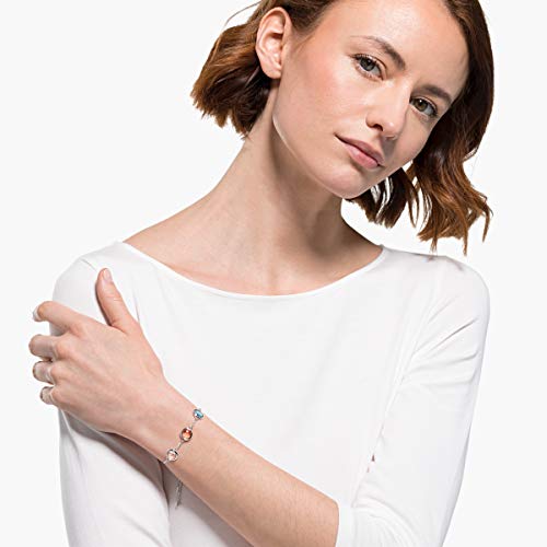 SWAROVSKI Tahlia Bangle Bracelet with Round Clear, Blue and Pink Crystals on a Rhodium Plated Setting, with Bolo Style Closure