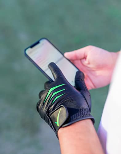 Through Touch Golf Glove (Black/Green, Large, Right)