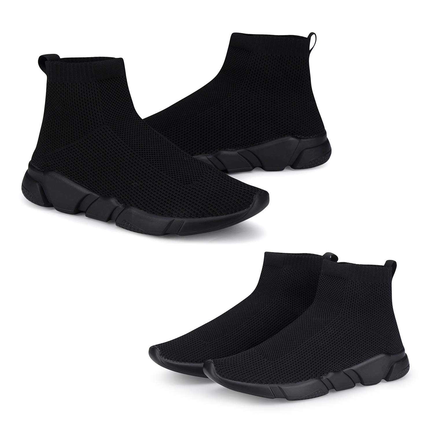 WXQ Women's Athletic Walking Shoes Lightweight Fashion Sneakers Breathable Running Shoes Allblack 40