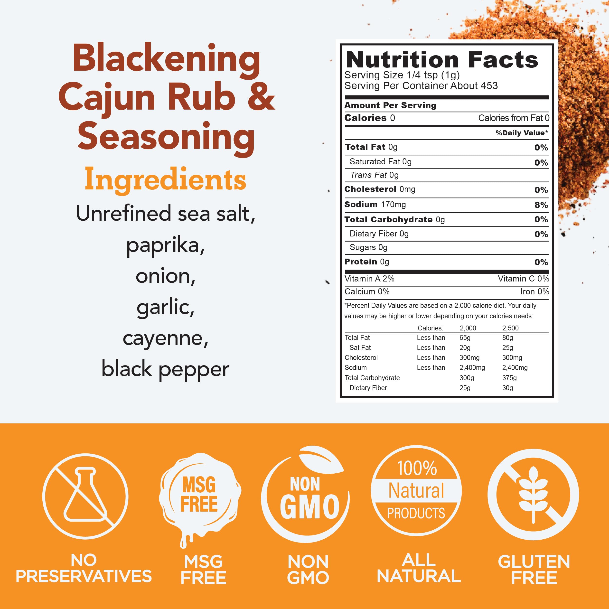 s.a.l.t. sisters Blackened Cajun Rub & Seasoning - Dry Barbecue Rub & Wet Rub Seasoning Base - Herb & Spice Blend Perfect for Chicken Wings, Brisket, Pulled Pork - Non-GMO - No Cumin - 16 oz / 1 lb