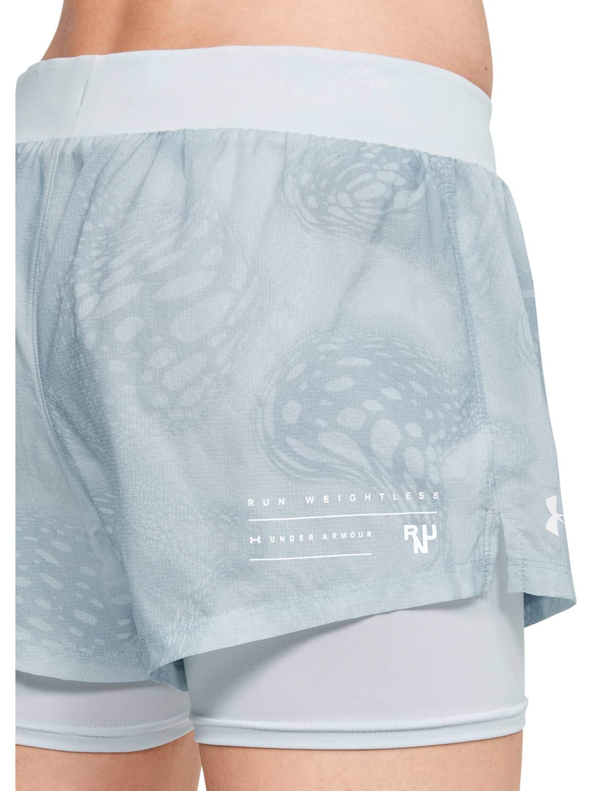 Under Armour Run Speedpocket 2-in-1 Weightless Running Short, Halo Gray (014)/Reflective, X-Large