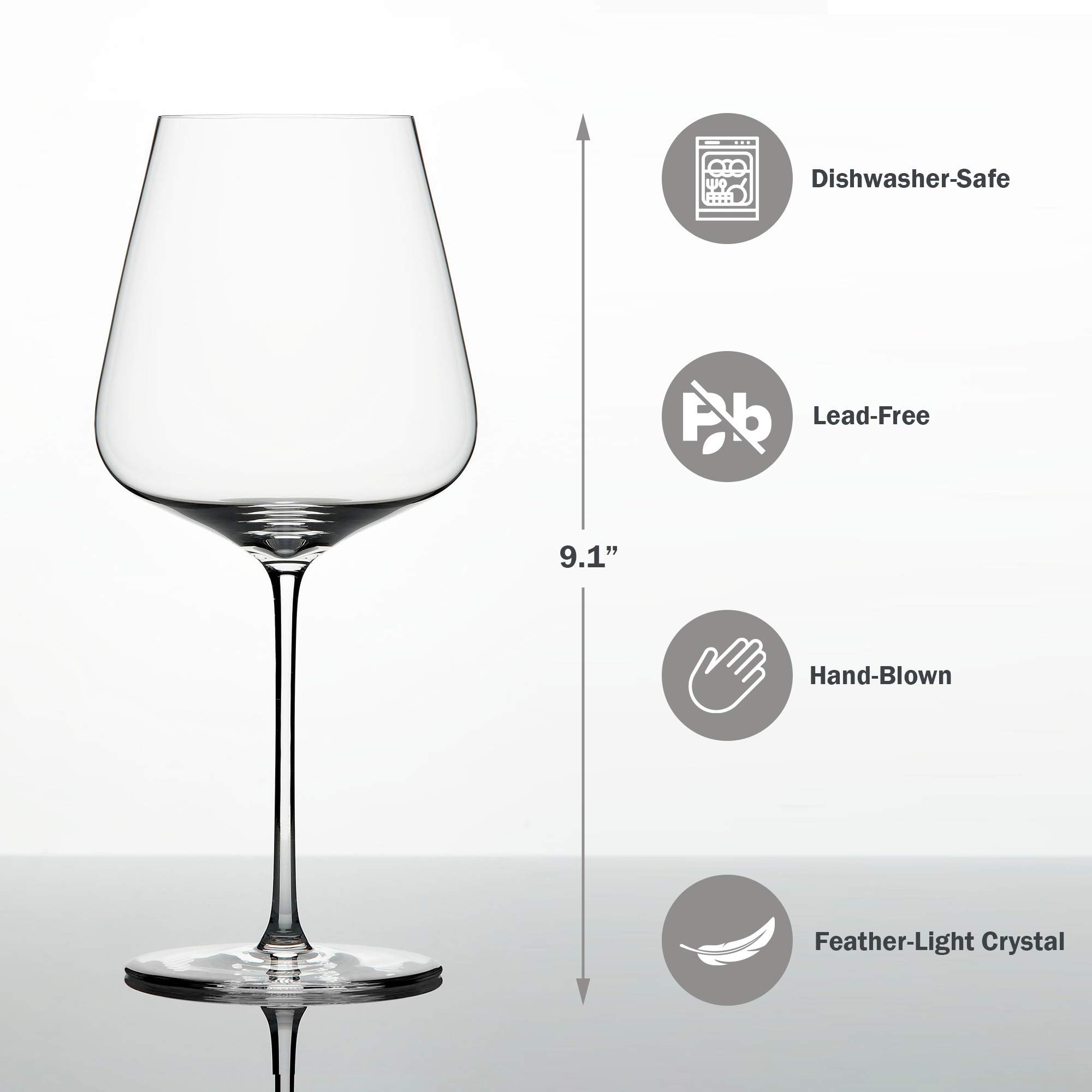 Zalto Denk'Art Bordeaux Hand-Blown Crystal Wine Glasses | Set of 6