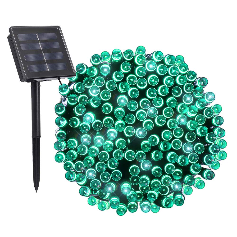 Solar String Lights 105ft 300 LED 8 Modes Solar Powered Led String Lights Waterproof Decorative String Lights for Patio, Garden, Home, St. Patrick’s Day,Wedding, Party, Valentine's Day(Green))