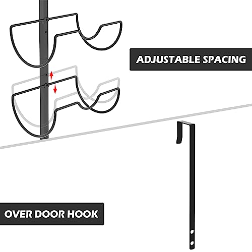 X-cosrack 9-Tier Over The Door Towel Racks for Bathroom - Wall Mounted Metal Towel Holder-Rolled Towel Organizer Door Hanging Towel Storage-Matte Black