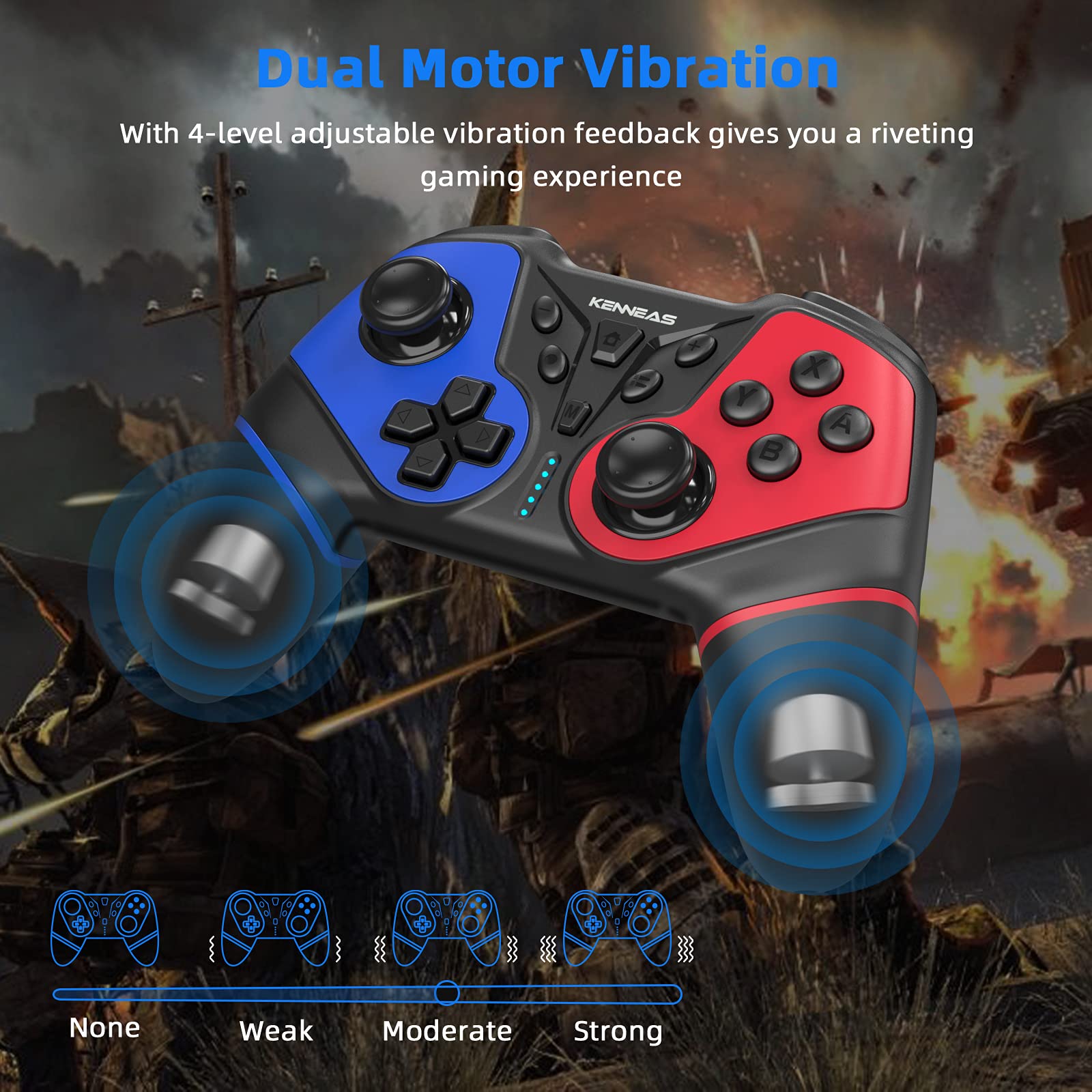 Wireless Pro Controller for Switch/Switch Lite/OLED, Switch Remote with Programmable, 4-Level Vibration, Motion, Wake-up, Turbo Function & Ergonomics Design, 600mAh Battery Wireless Switch Controller