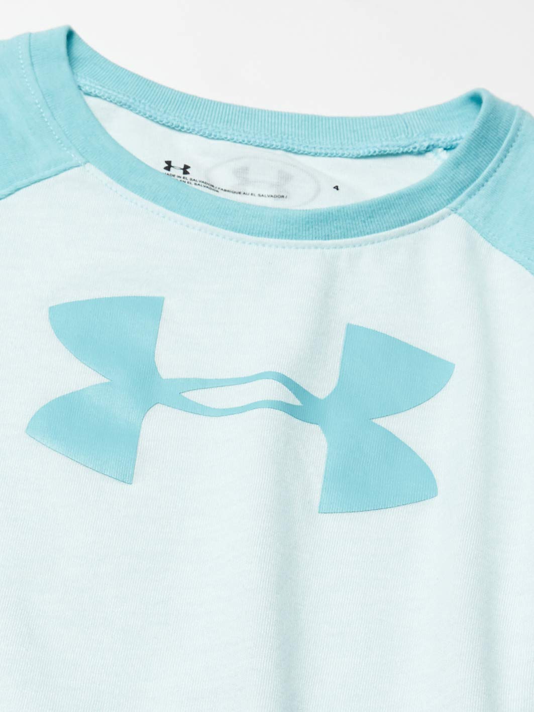 Under Armour Toddler Girl's UA LOGO RAGLAN SS Shirt, rift Blue, 2T