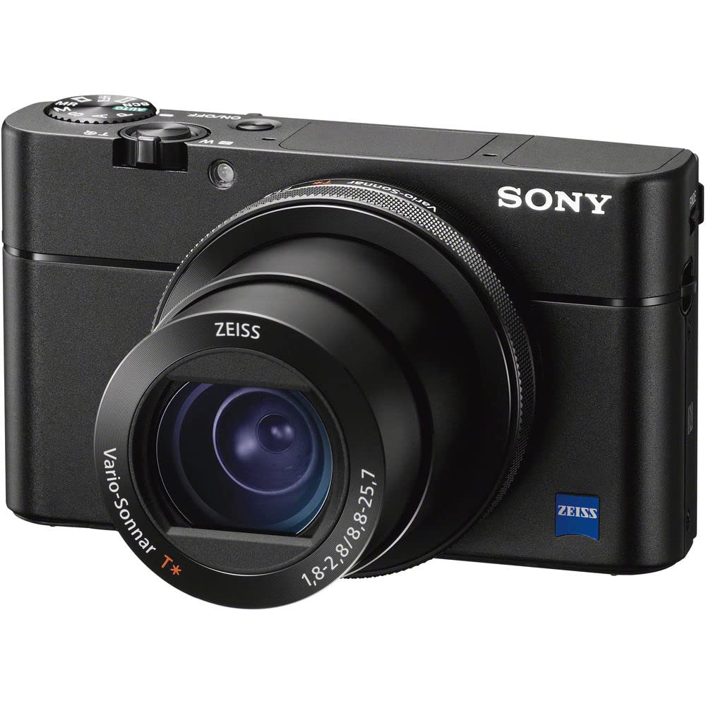 Sony Cyber-Shot DSC-RX100 VA Digital Camera (DSC-RX100M5A/B) + Case + 2 x 64GB Card + 3 x NP-BX1 Battery + Card Reader + Corel Photo Software + HDMI Cable + Charger + Flex Tripod + More (Renewed)