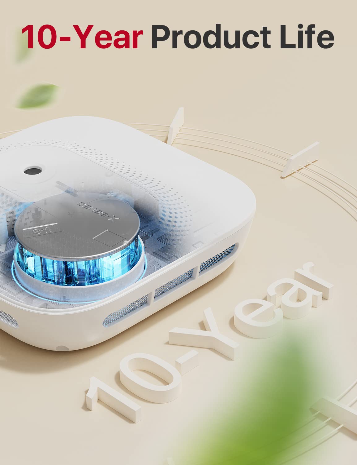 X-Sense Battery Powered Combination Smoke and Carbon Monoxide Detector with Voice Location, Wireless Interconnected Smoke Detector Carbon Monoxide Detector Combo, Model XP02-WR, 6-Pack