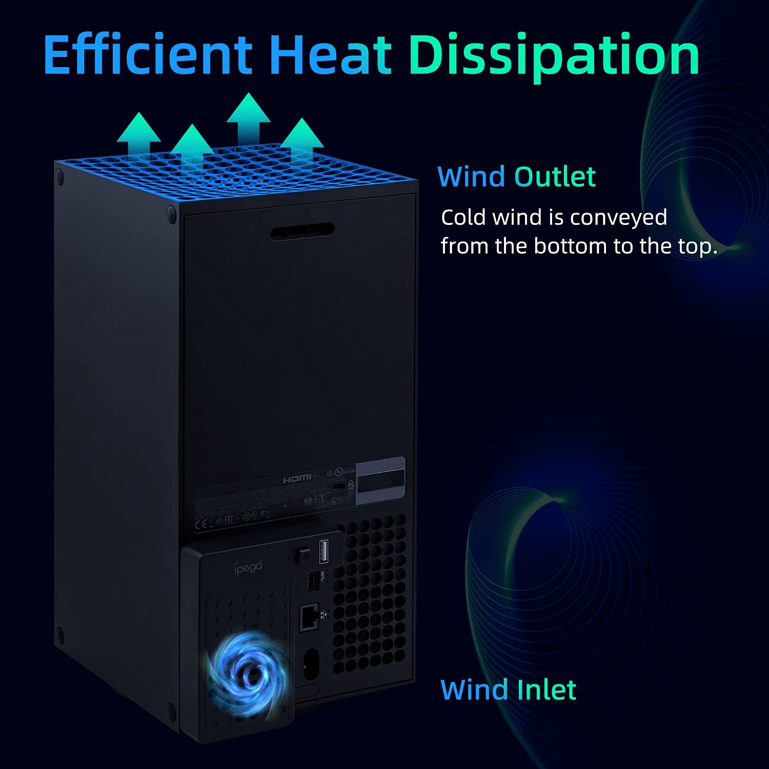 Wigearss Cooling System Accessories for Xbox Series X Game Console Cooler Cooling Fan Only for Xbox Series X Console No need specialized additional cables
