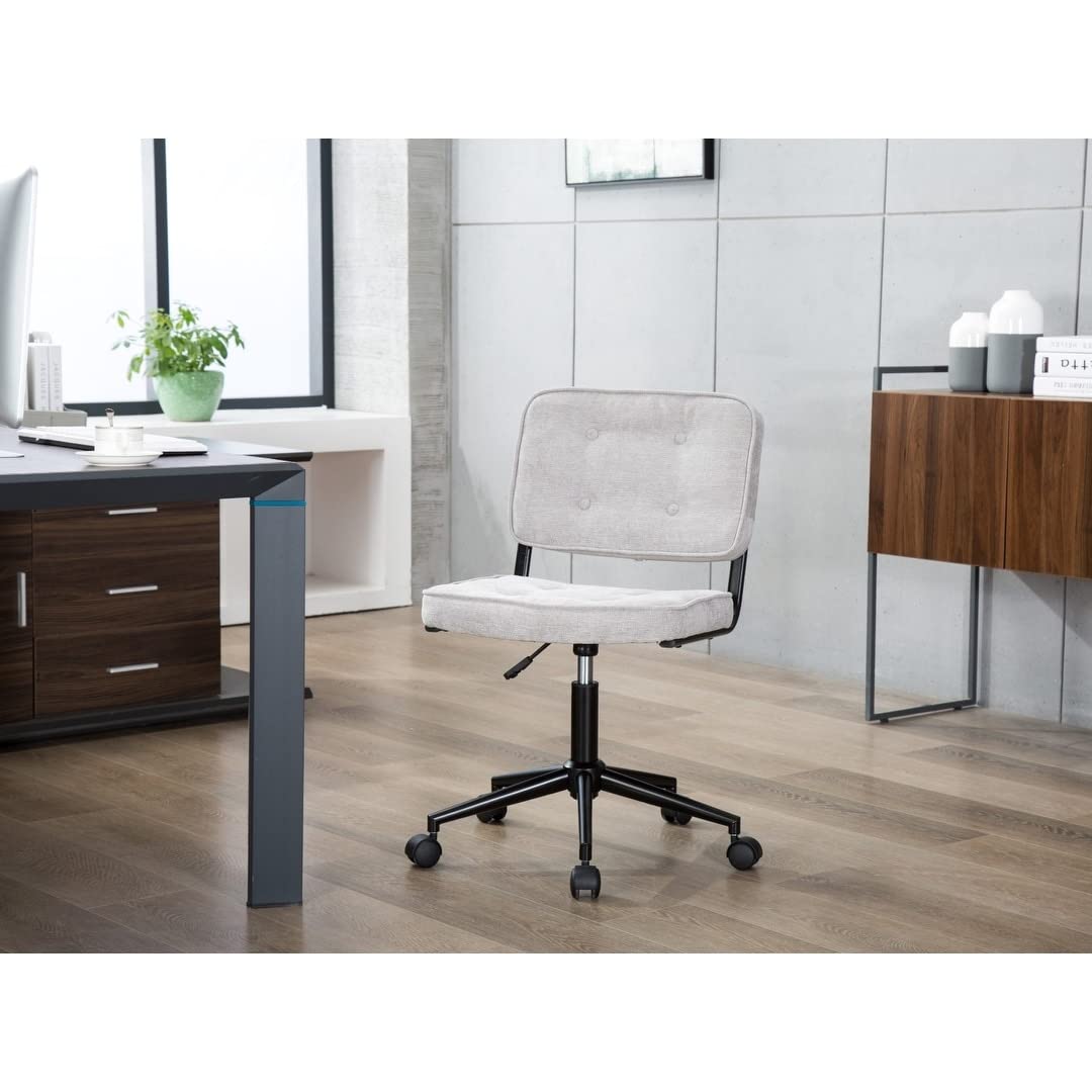 Porthos Home Office Chair with Stylish Suede Upholstery, Versatile Adjustable Height and Durable Roller Castor Wheels