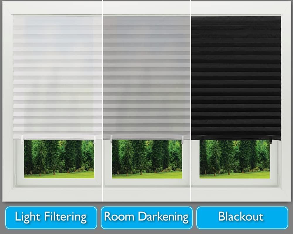 Redi Shade No Tools Original Blackout Pleated Paper Shade Black, 48 in x 72 in, 6 Count (Pack of 1)