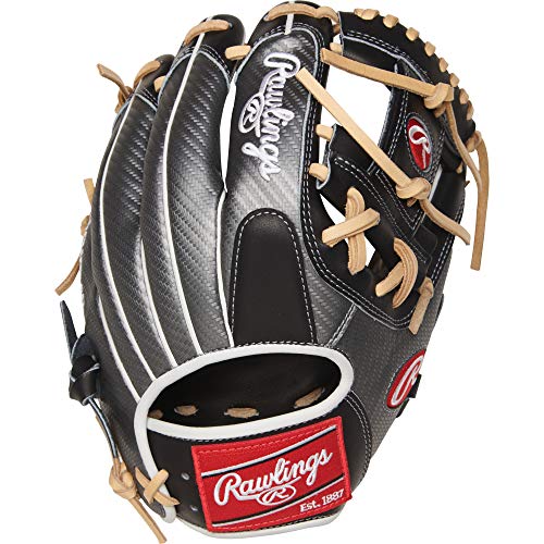 Rawlings Heart of The Hide Hyper Shell Baseball Glove, Black/Silver/Camel, 11.5 inch, Pro I Web, Right Hand Throw (PRO204-2BCF)