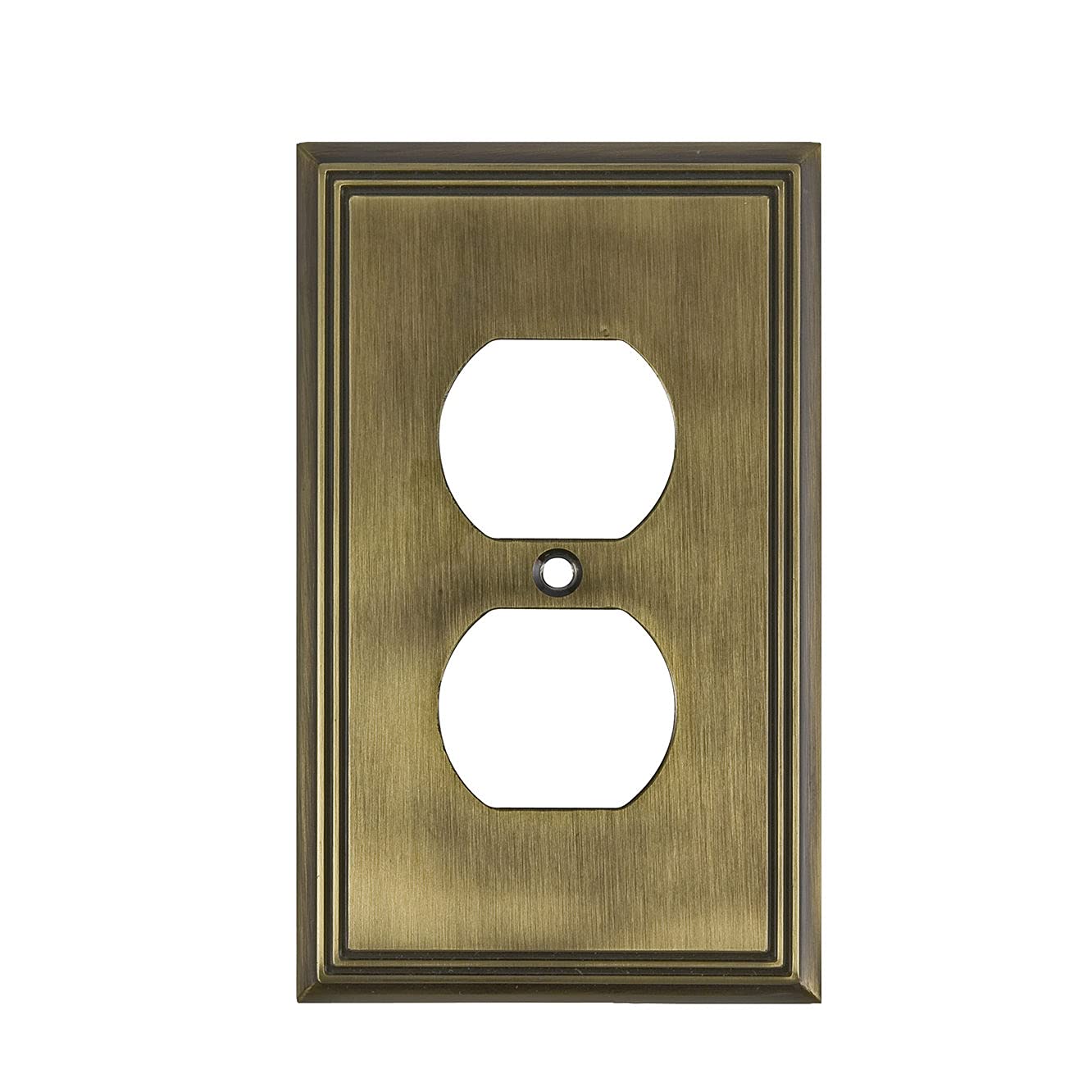 Richelieu Hardware BP852195 Contemporary 1-Gang Duplex Outlet Wall Plate, Brushed Nickel