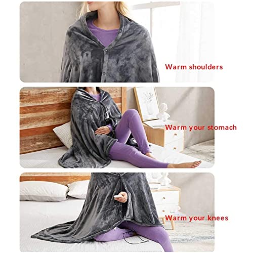 Sywlwxkq Electric Blanket Throw, Safe and Low Radiation,Heats Up Quickly Heating Blanket, The Whole Can Be Washed Electric Lap Blanket
