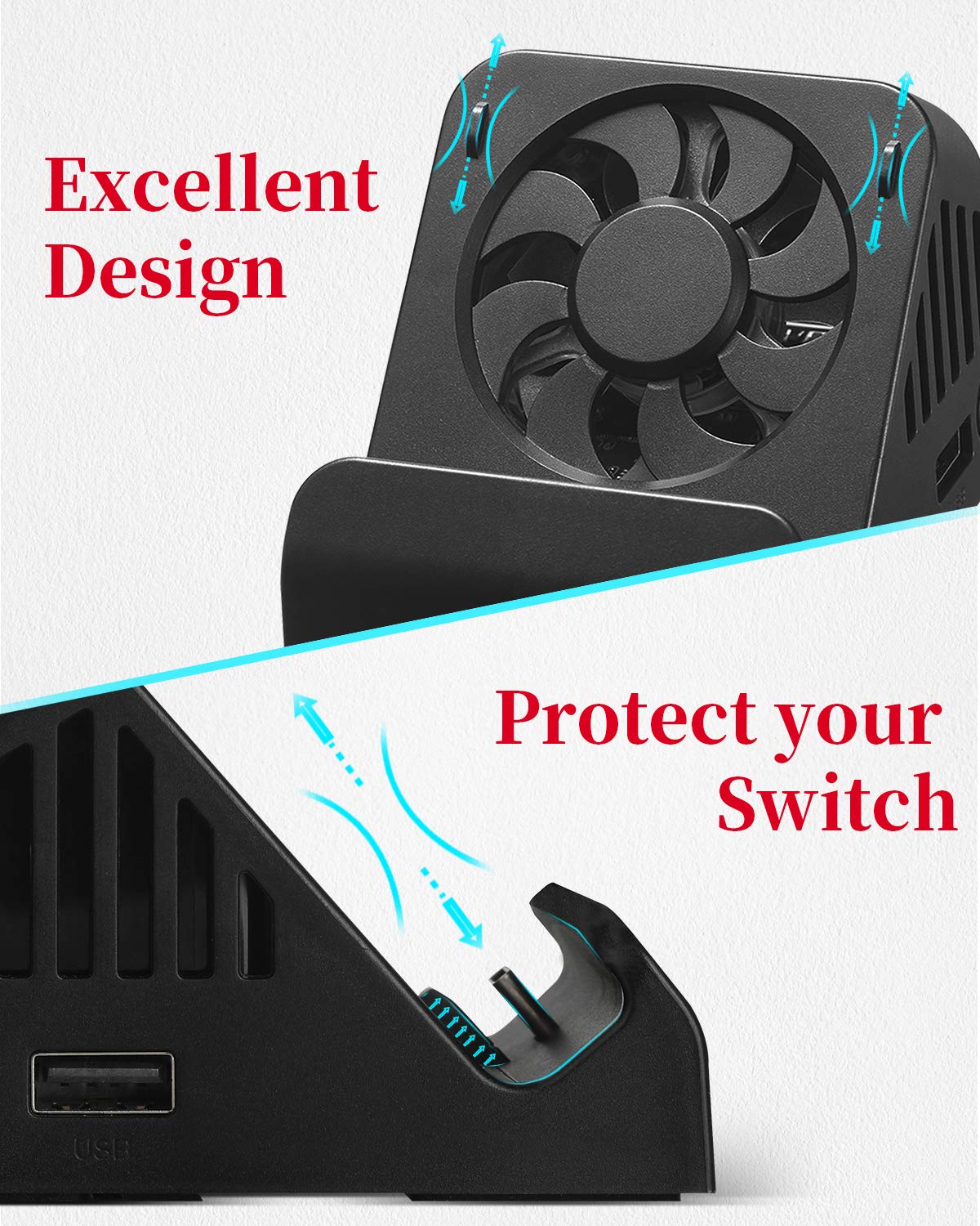 TXLBTTL Switch Dock, TV Projection Charging Dock for Switch, Cooling Fan Compact 4K HDMI Adapter, Portable Switch Charging Stand, Switch Docking Station USB 3.0