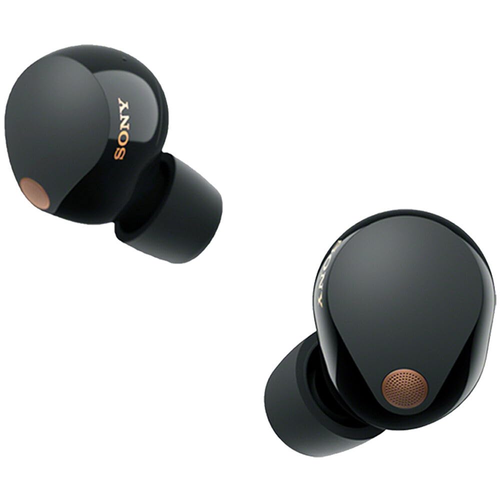 Sony WF-1000XM5 Industry Leading Noise Canceling Truly Wireless Earbuds (Black) Bundle with Silicone Case (Red), Memory Foam Ear Tips, USB-A to USB-C Cable & 1 YR CPS Enhanced Protection Pack